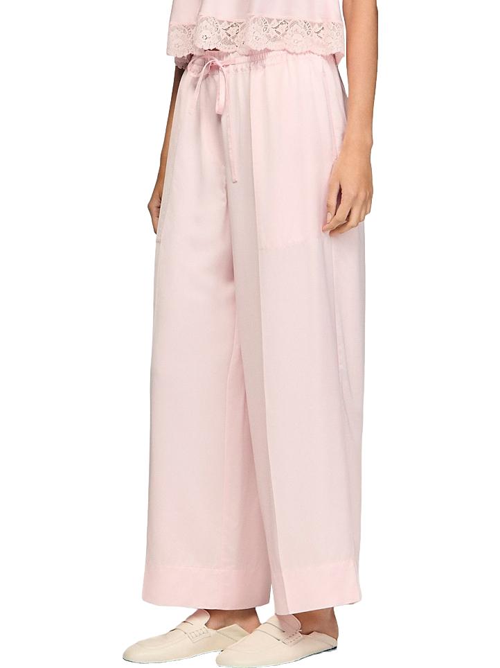SANDRO Sandro Wide Leg Satin Trousers